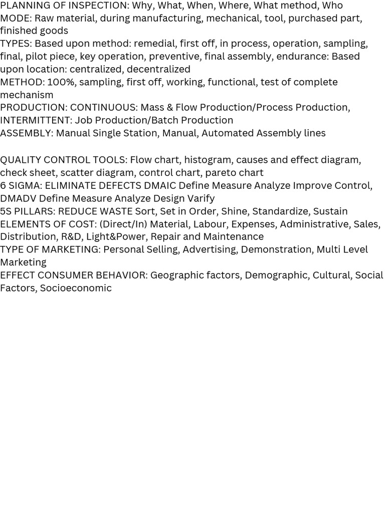 PLANNING OF INSPECTION Why, What, When, Where, What method, Who_20240703_075128_0000 | PDF