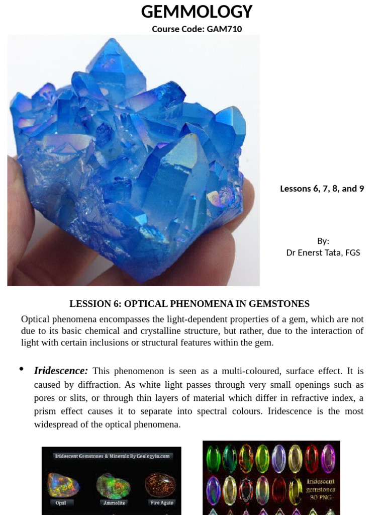 Gemmology Lessons 6-7-8-9 | PDF | Gemstone | Optics