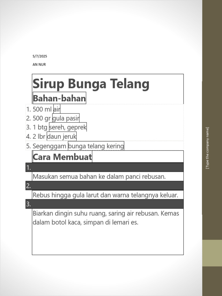 Sirup Bunga Telang | PDF
