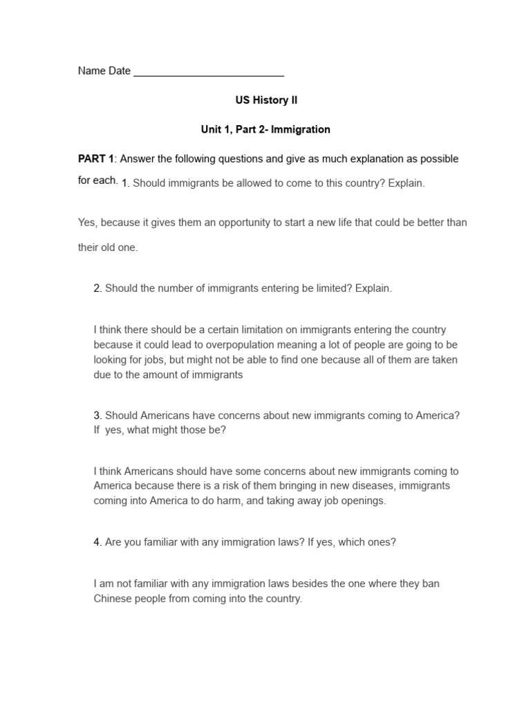 Immigration Policy-Past and Present | PDF | Society Of The United ...