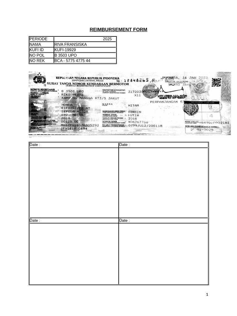 Reimbursement Form | PDF