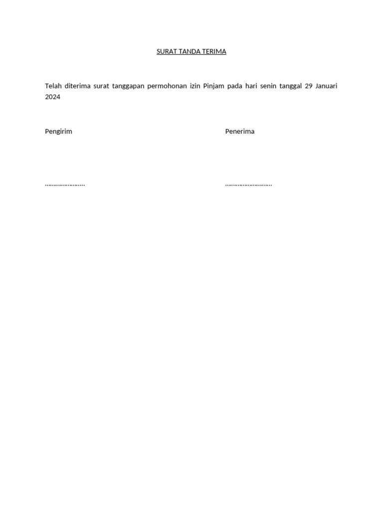 Surat Tanda Terima | PDF
