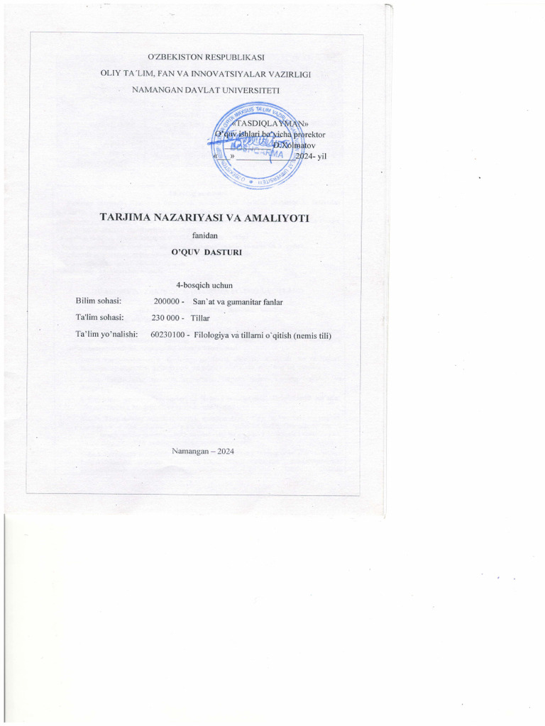 4K.Tarjima nazariyasi va amaliyoti.FTO'(nemis tili) | PDF