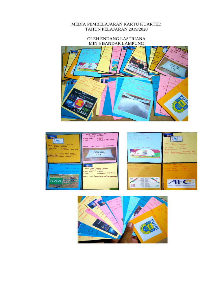 Gambar Media Pembelajaran Kartu KUARTET | PDF