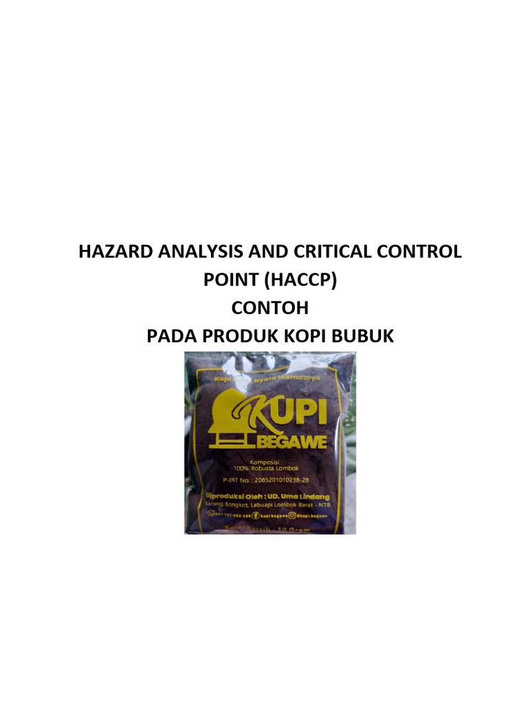CP.9.1 - Rencana HACCP (Contoh) | PDF