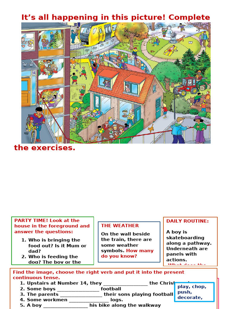 Picture Description Exercises for Grade 8 | PDF