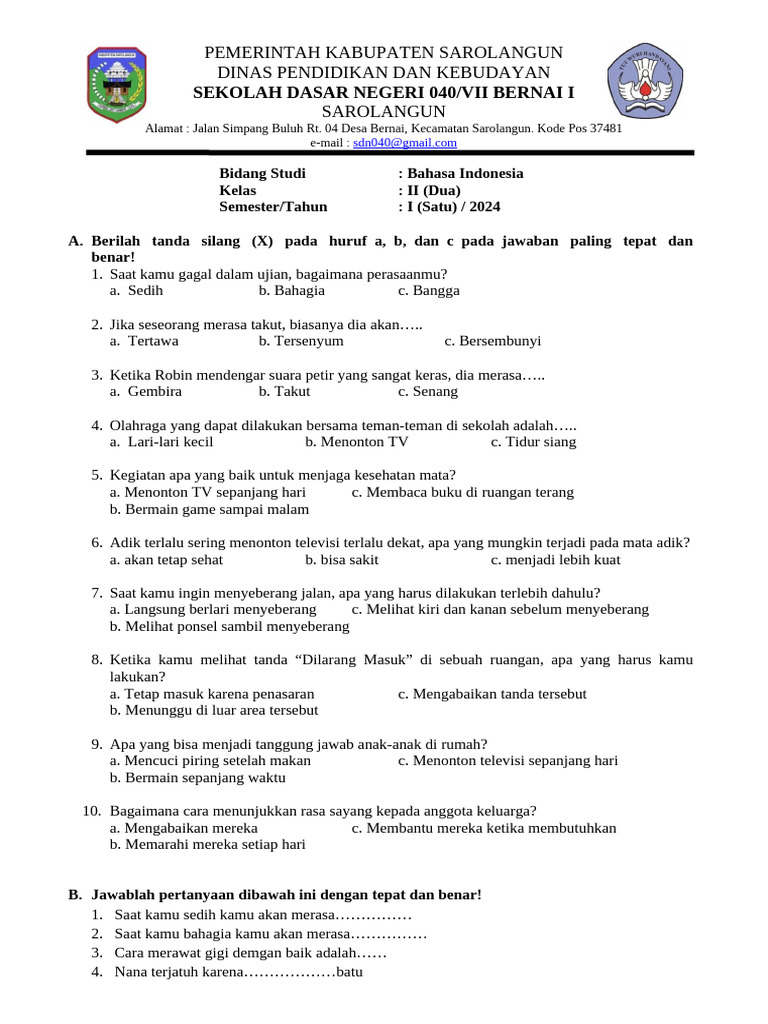 Kode Pos SDN 040/VII Bernai I | PDF