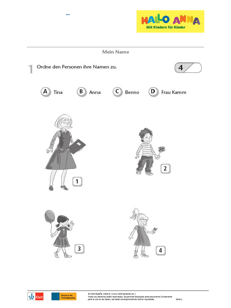 ES Hallo Anna 1 Test 1 A | PDF