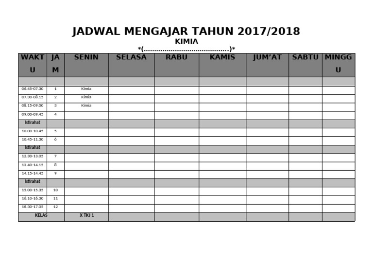 02 Jadwal Mengajar 17 18 | PDF