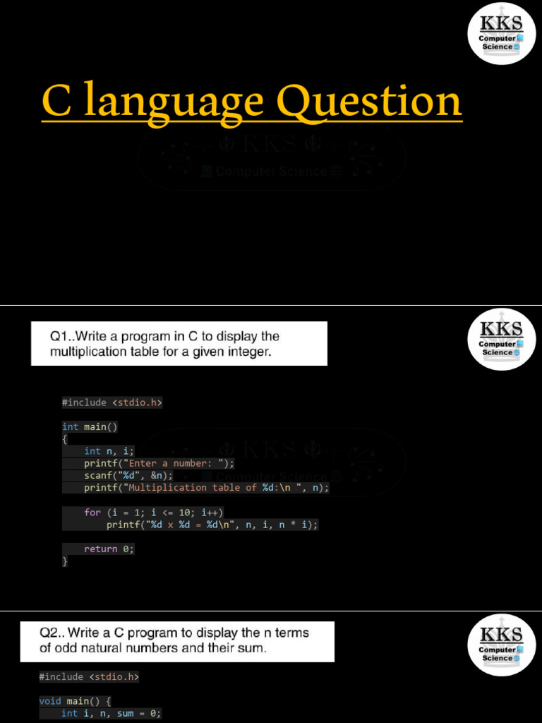 C Language Standard Questions | PDF | Computer Programming | Software ...