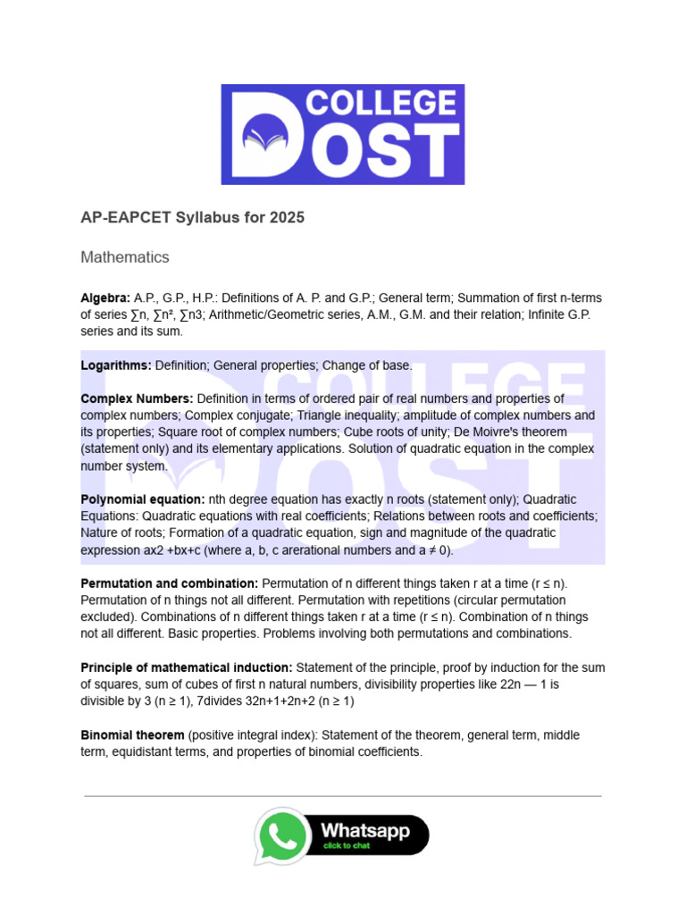 AP-EAPCET Syllabus For 2025 | PDF | Gases | Heat