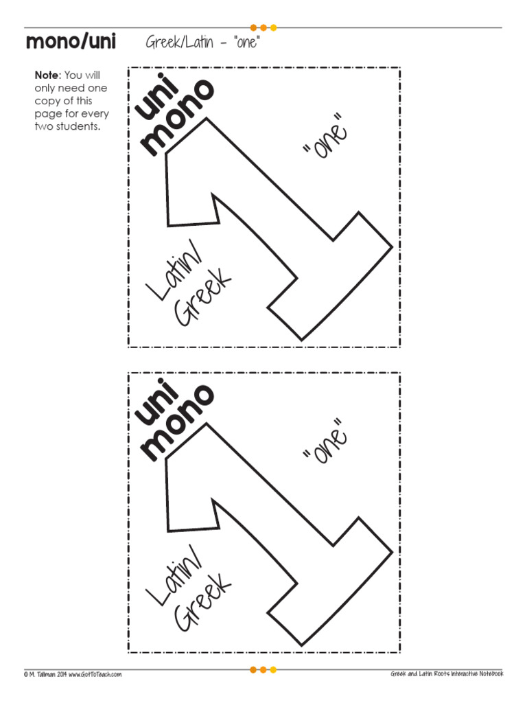 Numbers- Mono,uni Greek and Latin Roots | PDF