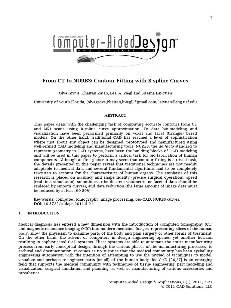 Grove 等 - 2011 - From CT to NURBS Contour Fitting with B-spline Curves | PDF | Image ...