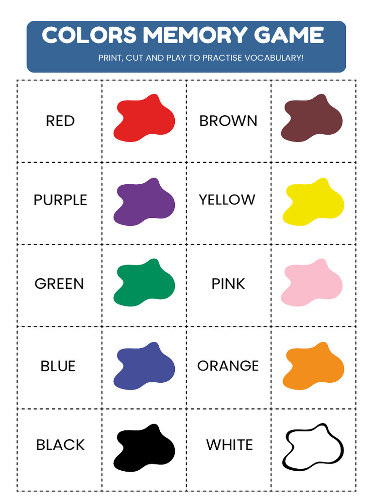 Colors and Animals Memory Game | PDF