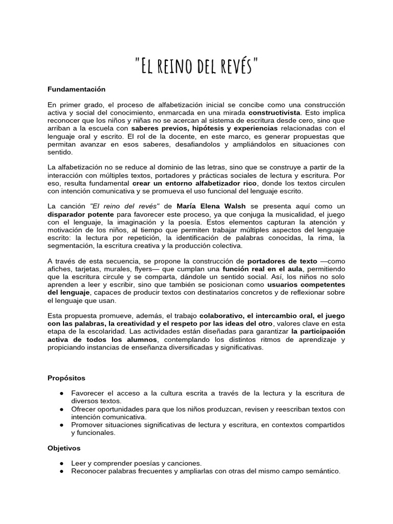 El Reino Del Revés | PDF | Literatura | Canciones