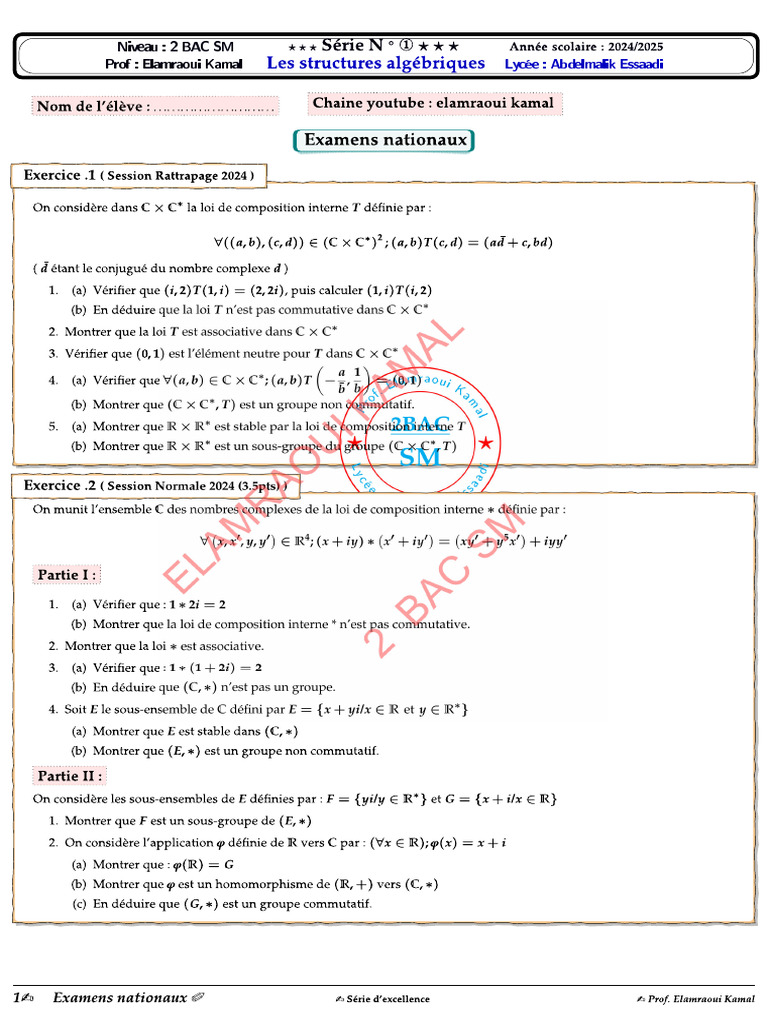 Les Structures Algébriques 1 | PDF