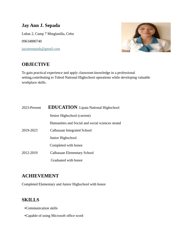 Jay Ann Resume | PDF