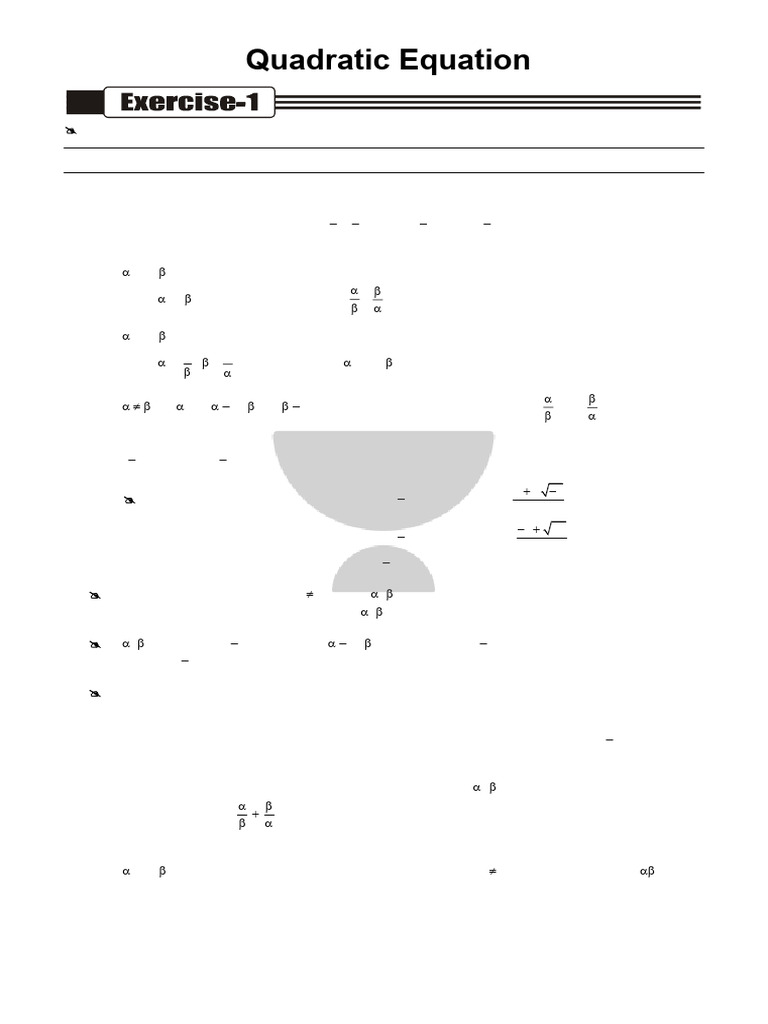 Quadratic Equation Exercise | PDF | Quadratic Equation | Zero Of A Function