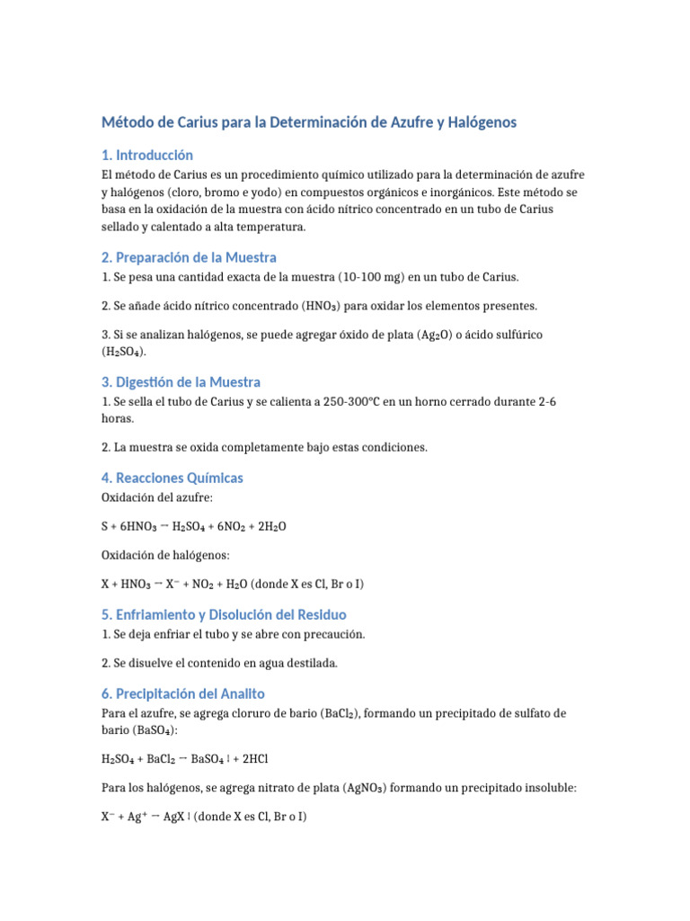 Metodo de Carius | PDF