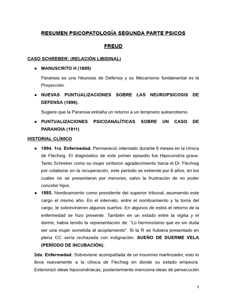 Análisis del Caso Schreber en Freud | PDF | Psicosis | Jacques Lacan