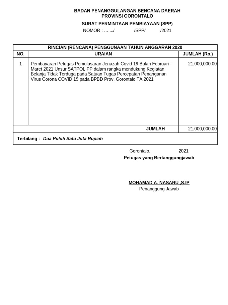 SPP Sp2u SPTJM BPBD | PDF