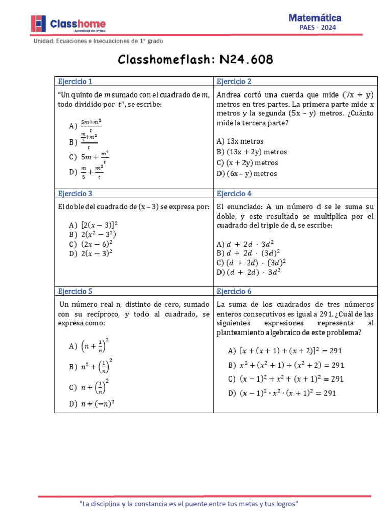 Classhomeflash N24.608 | PDF | Matemáticas | Objetos matemáticos