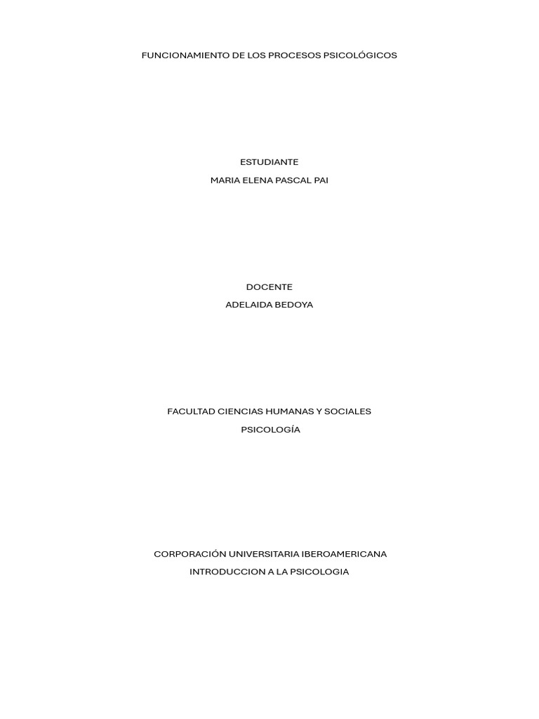 Procesos Psicologicos Basicos | PDF
