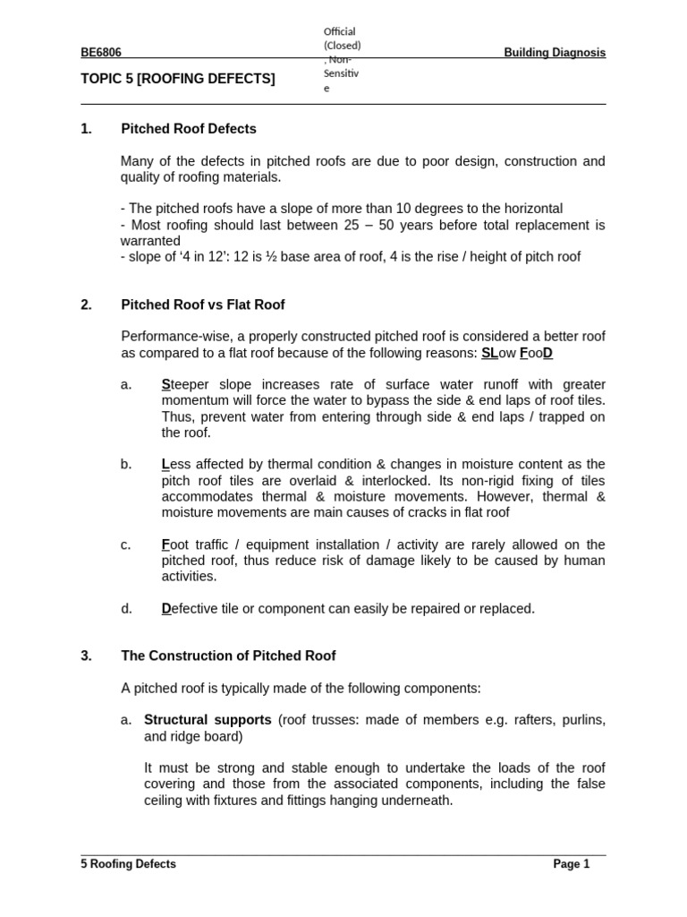 2023 Topic 5 Roof Defects | PDF | Roof | Leak