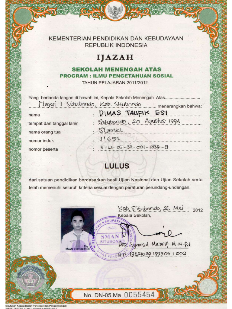Dimas Ijazah Sma | PDF