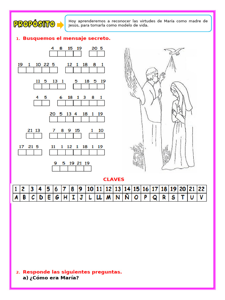 U2 S3 Ficha D2 Religión Las Virtudes de María Maestras de Primaria Del Peru 983 101 047 | PDF