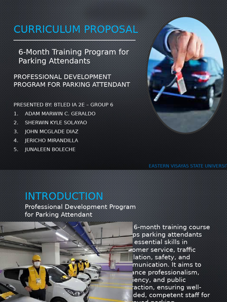 Group 6 Parking Attendant Training 6 Months Course Proposal | PDF ...