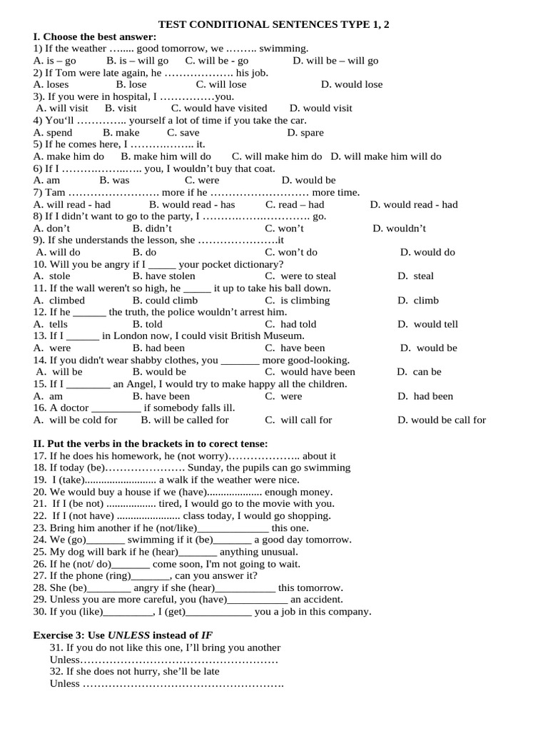 Bai Tap Ve Cau Dieu Kien | PDF