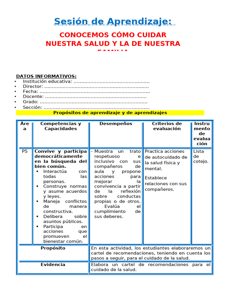 Cuidado diario de la salud infantil | PDF | Higiene | Salud mental