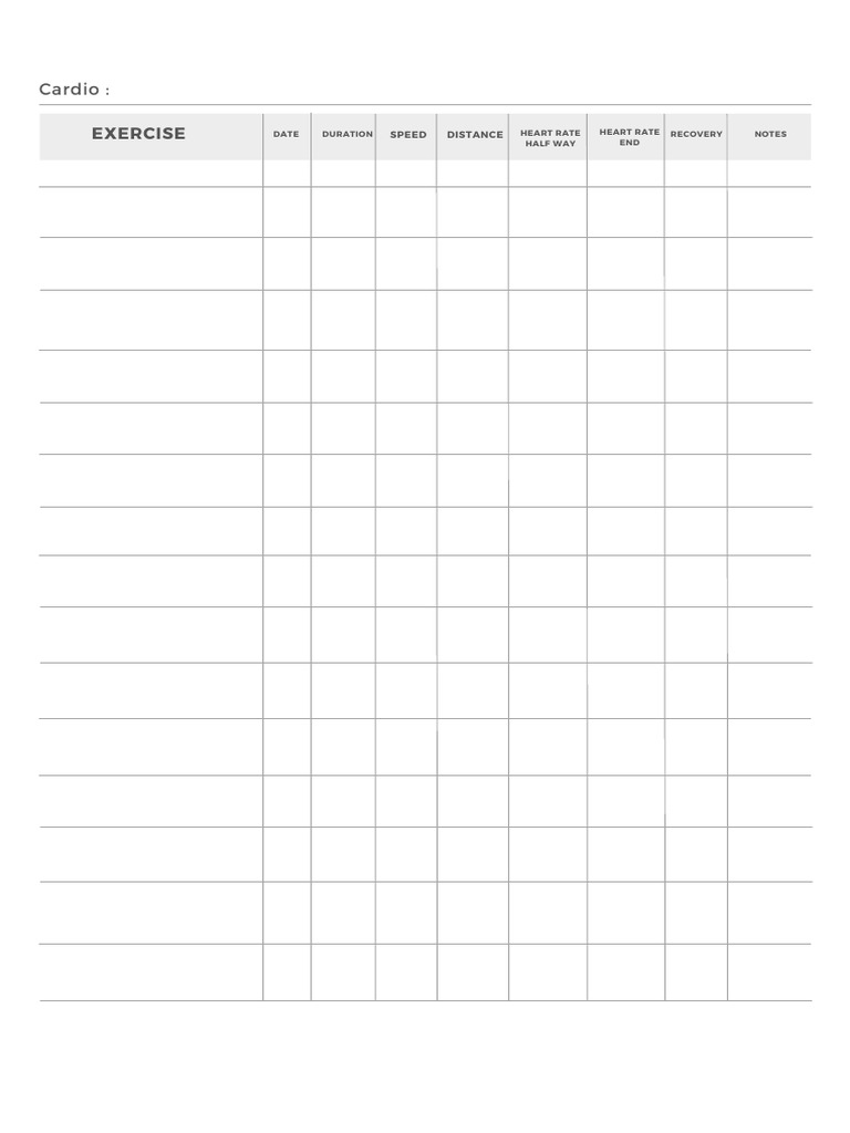 Cardio Training Logs | PDF