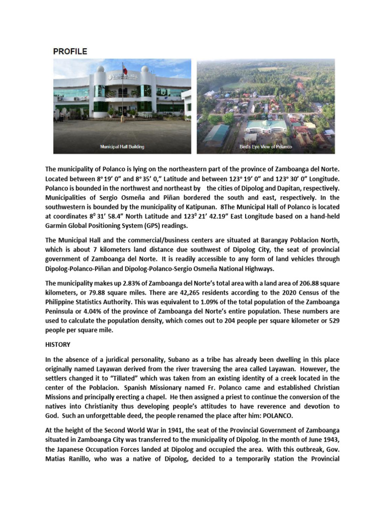 ZDN - Ecological Profile - LGU Polanco | PDF | Agriculture