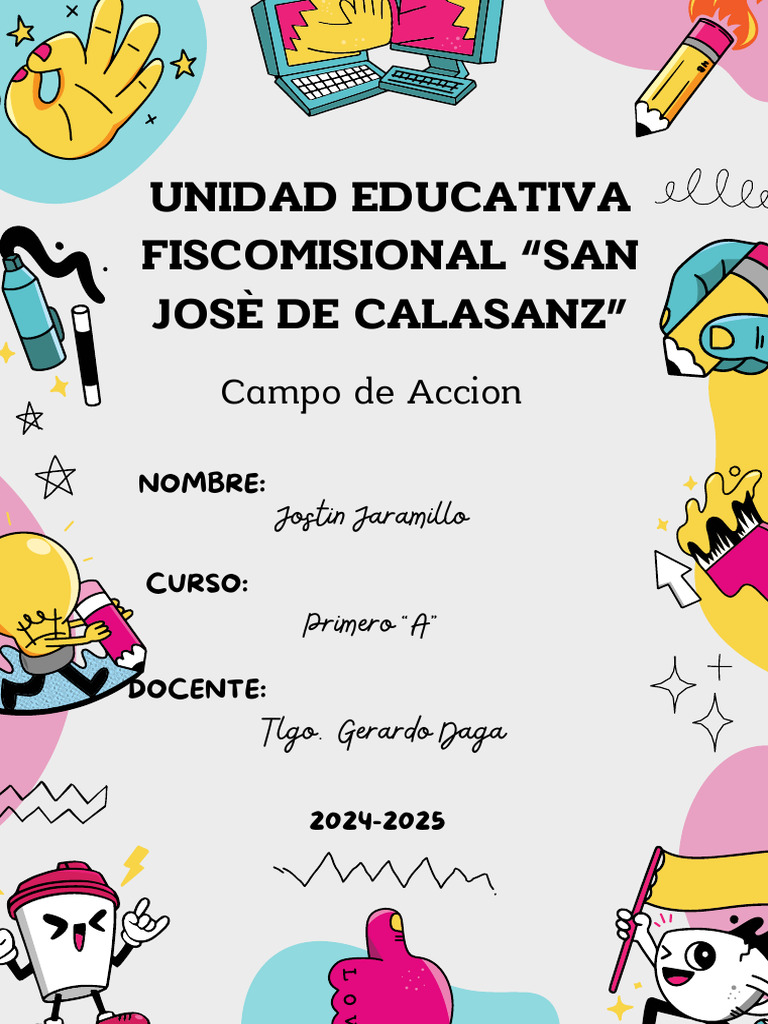 Documento A4 Carátula Portada de Arte y Creatividad Doodle Ilustrada ...