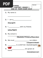 Grade 2 English Test, End of Year | PDF