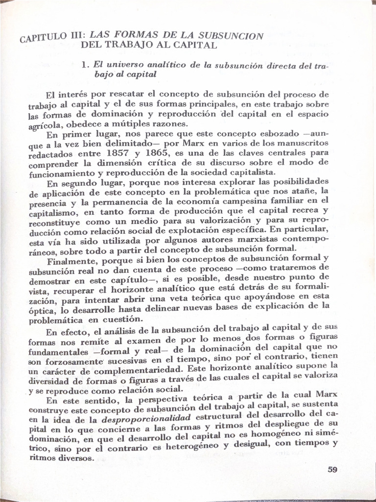 Formas de La Subsuncion Del Trabajo Al Capital | PDF