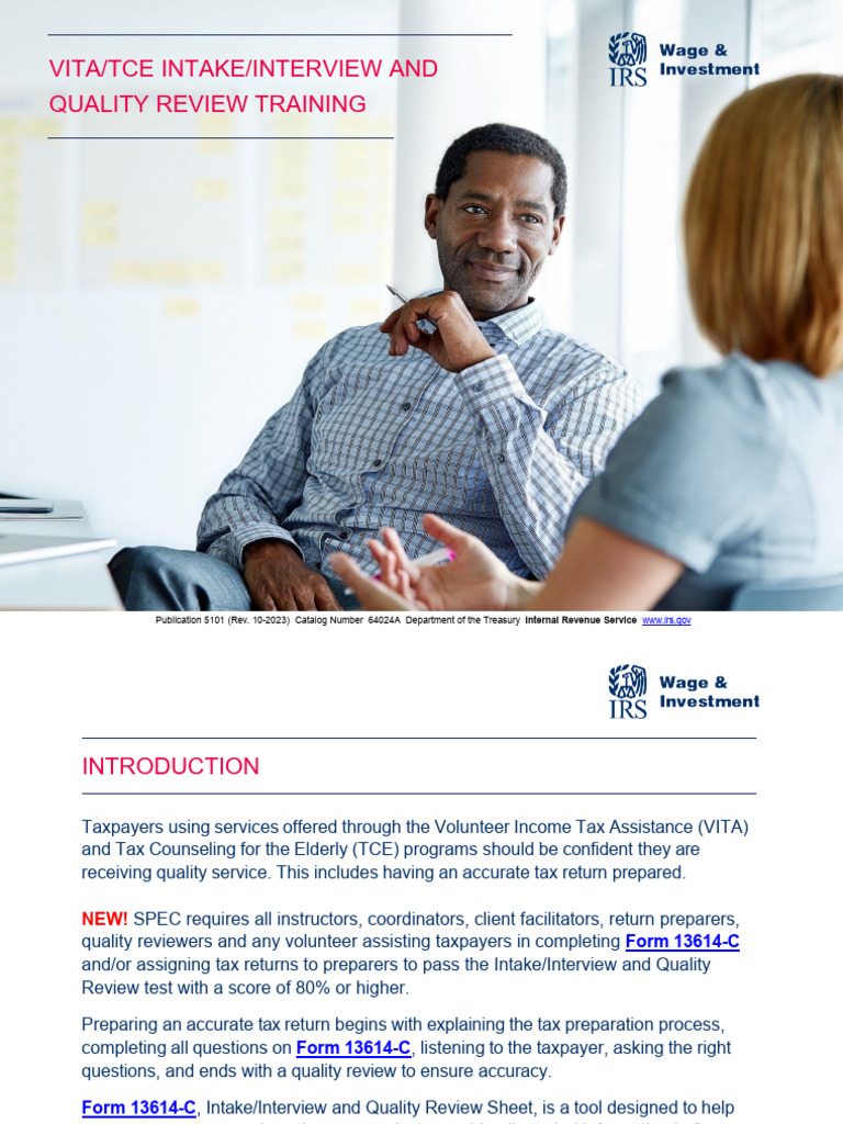 VITA/TCE Intake and Quality Review Training | PDF | Tax Deduction ...