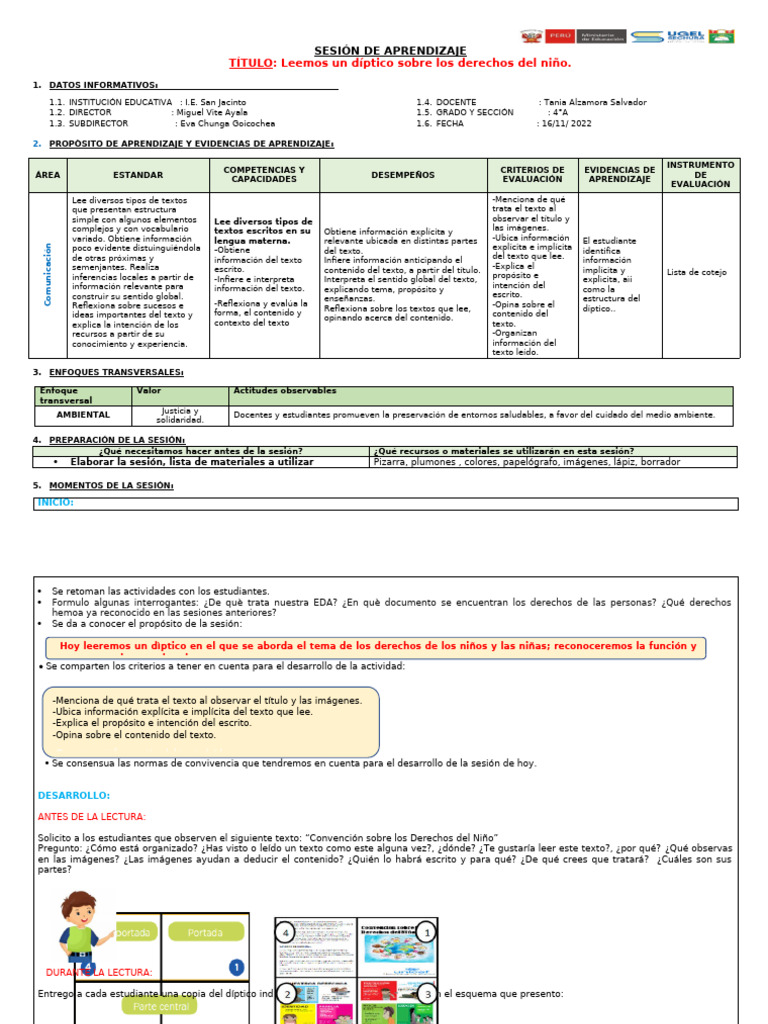 Sesión 16 11 Com Lectura de Diptico | PDF | Información | Cognición