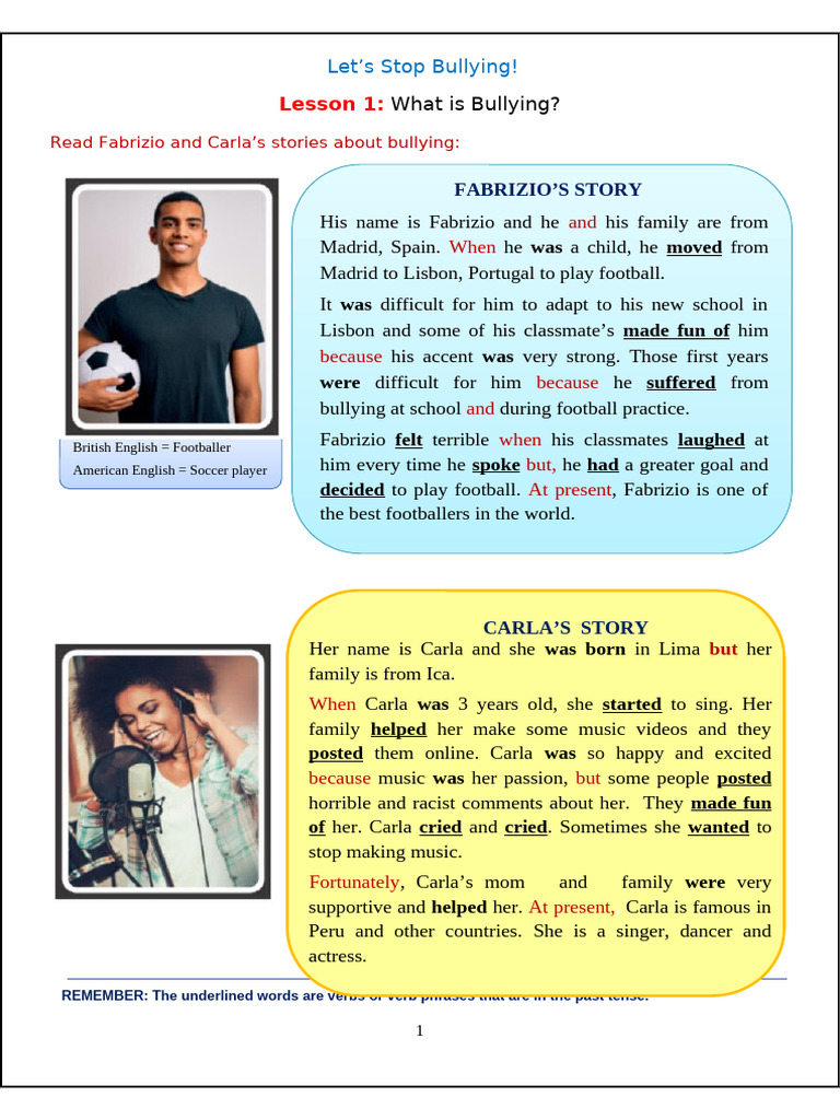 Understanding Bullying Through Stories | PDF | English Language | Grammar