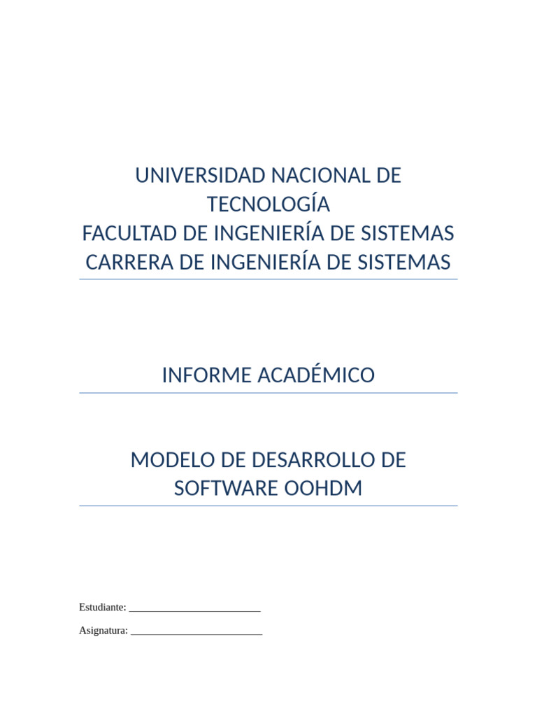 Informe OOHDM Extendido | PDF | Software | Diseño