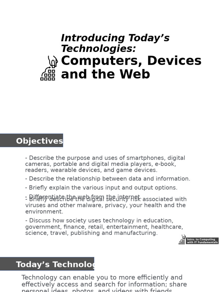 Module 1 Introducing Todays Technologies Computers, Devices, and The Web | PDF | Computer Data ...