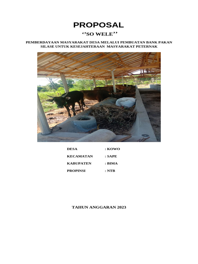 Proposal Bank Pakan Kowo | PDF