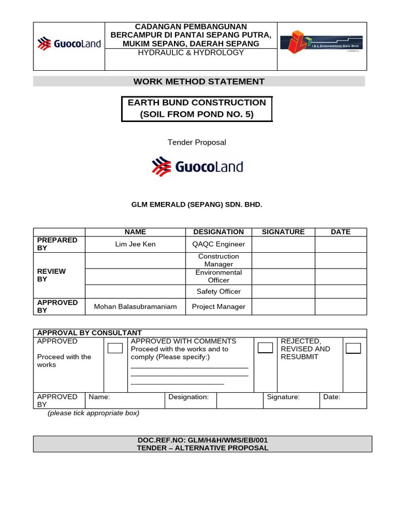 MOS For Raising Earth Bund (Alternative) | PDF | Soil