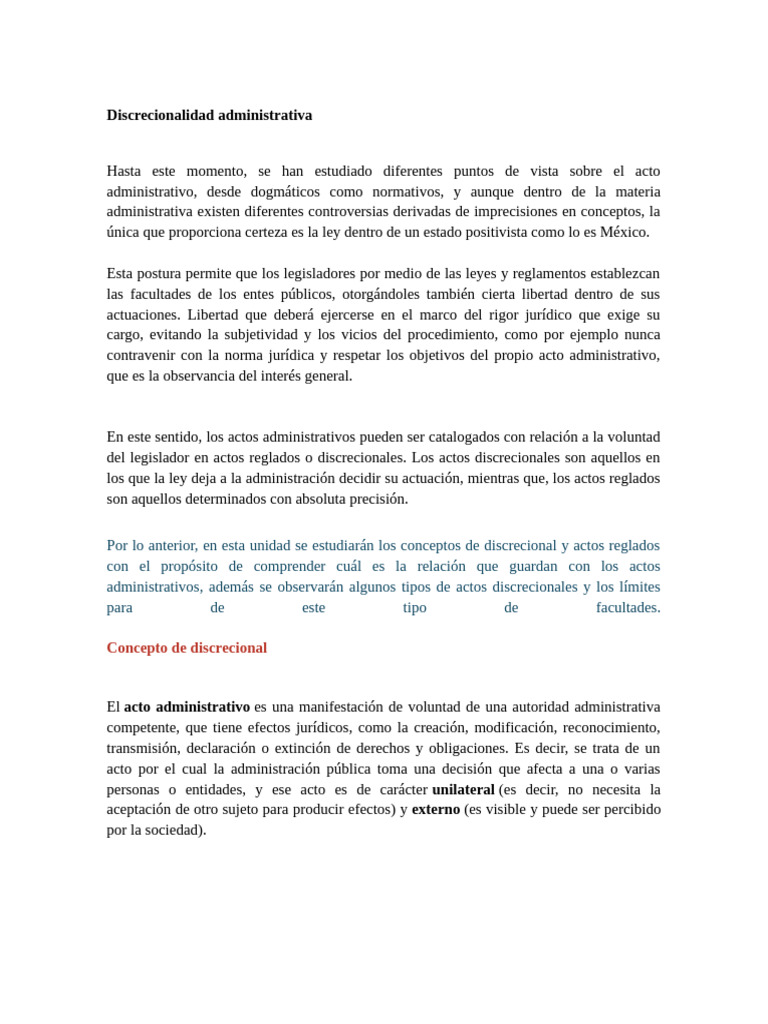 Qué es la Discrecionalidad Administrativa | PDF | Libertad | Caso de ley