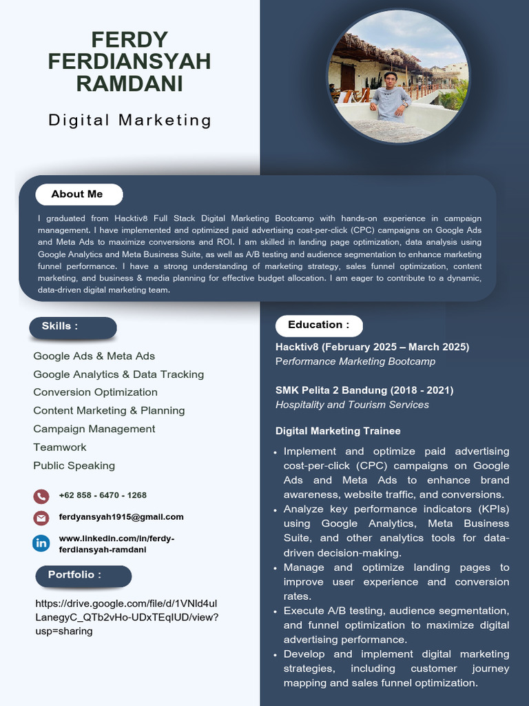 CV Ferdy Ansyah Digital Marketing | PDF | Digital Marketing | Analytics