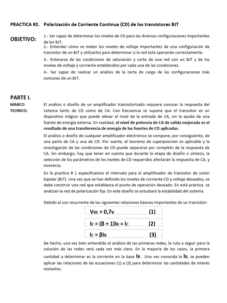 02-Practica 2-M2 - 014239 | PDF | Transistor de unión bipolar | Amplificador