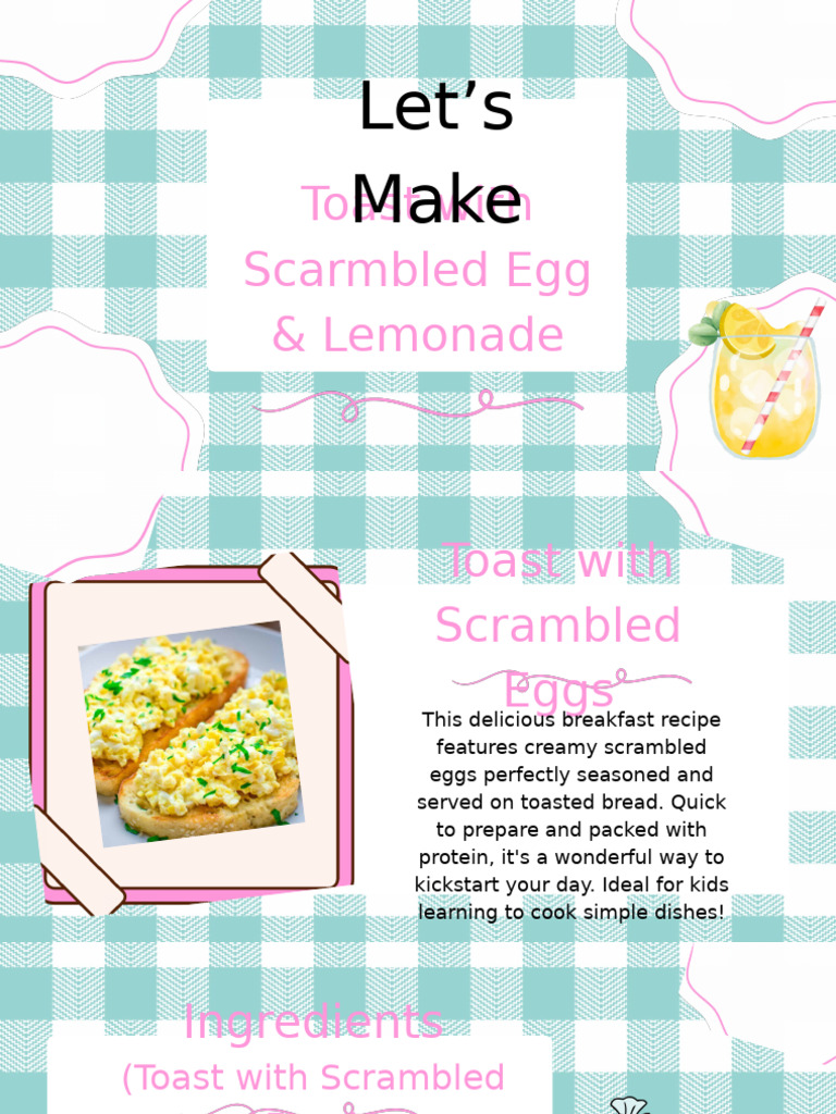 Toast With Scrambled Eggs and Lemonade | PDF