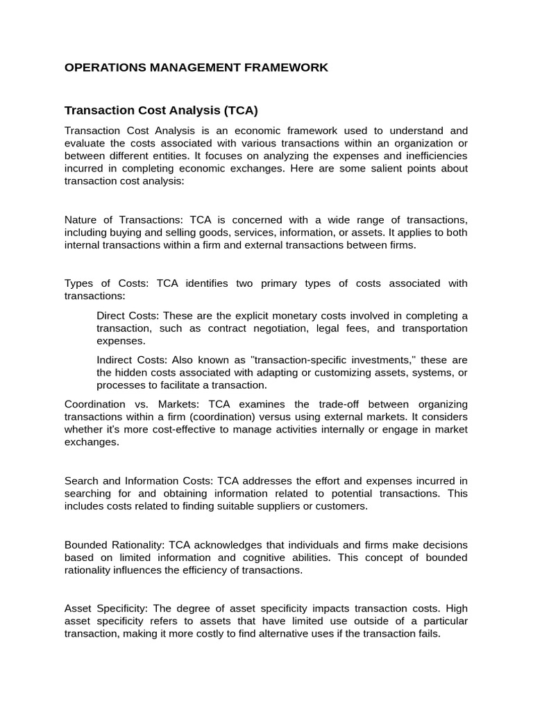Operations Management Framework | PDF | Logistics | Supply Chain